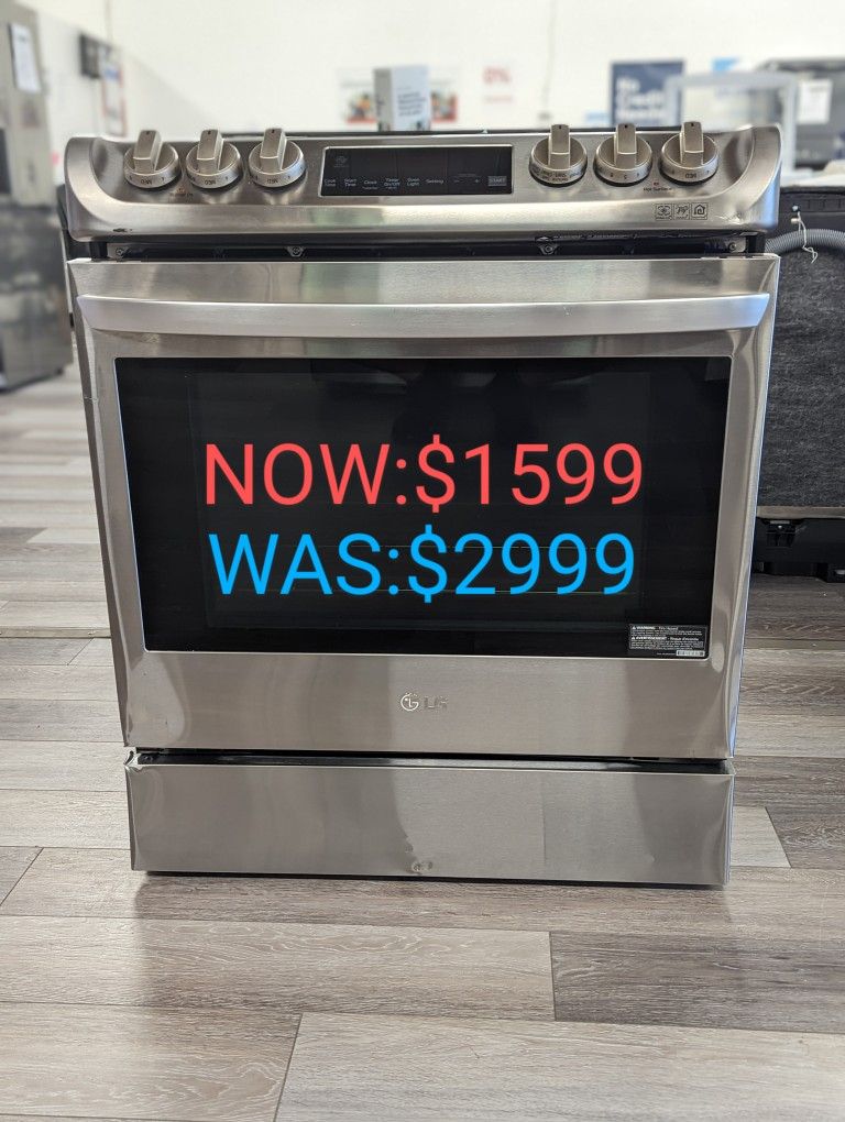 6.3cu Slide-in Electric Range with Induction,ProBake Convection Oven ...