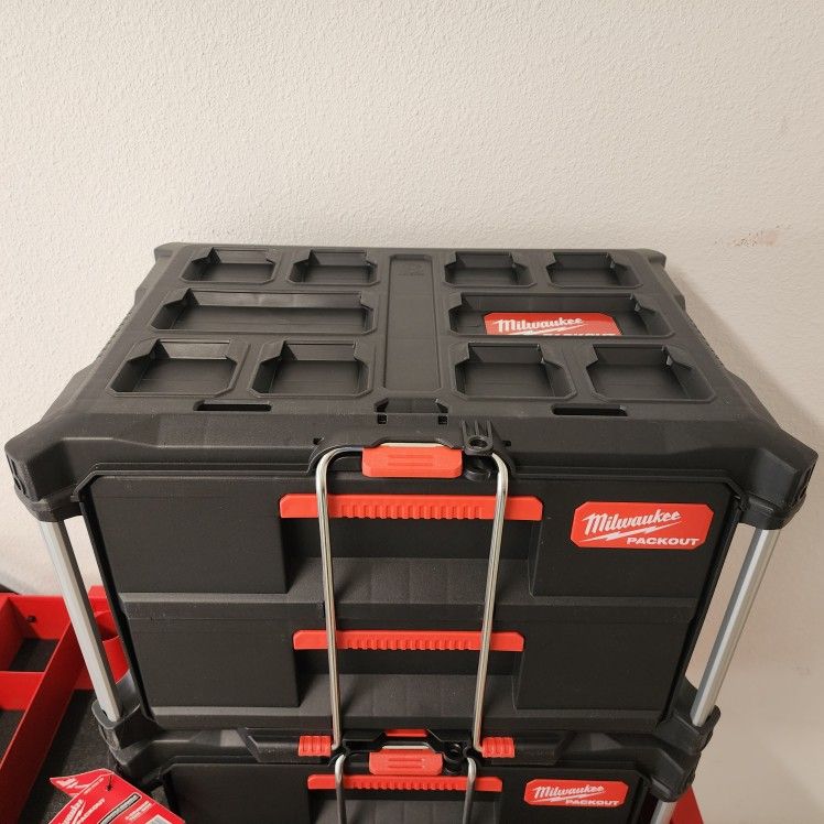 Milwaukee Packout 3 And 2 Drawer Tool Boxes BLACK Edition for Sale in ...