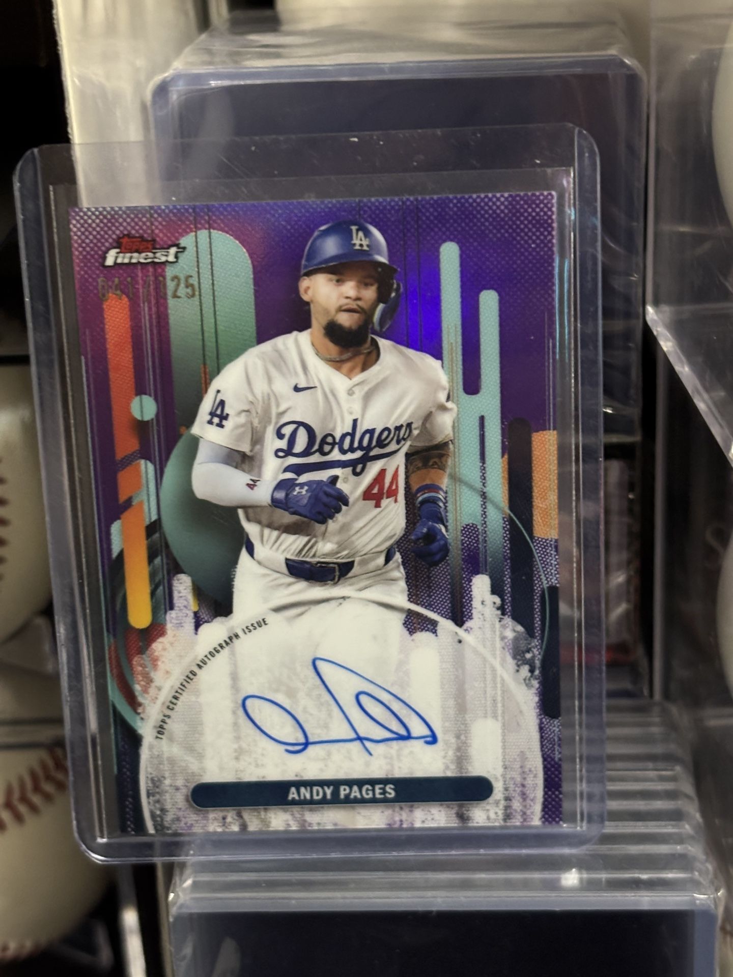 2025 Topps Finest Andy Pages Autograph Purple Refractor /125 Dodgers ...