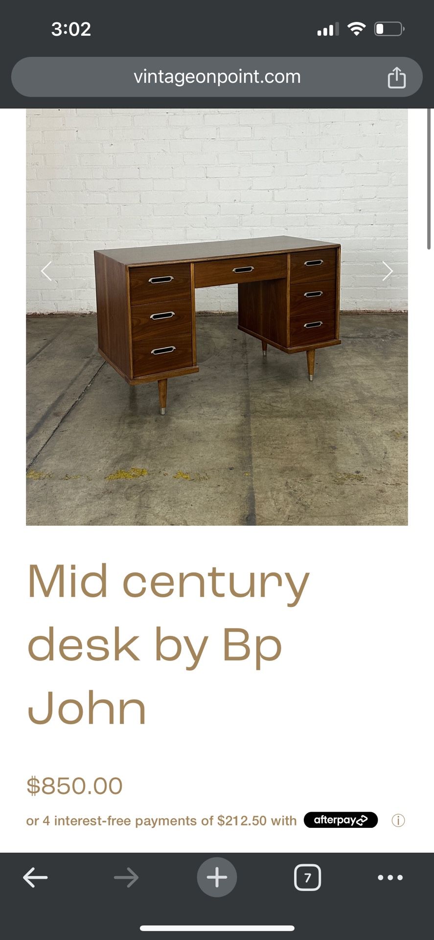 Mid Century Modern Desk by BP John for Sale in Jurupa Valley, CA - OfferUp