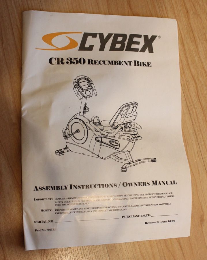 Cybex CR350 Recumbent/Sit Down Exercise Bike Stationary Workout Bicycle Cycling for Sale in San ...