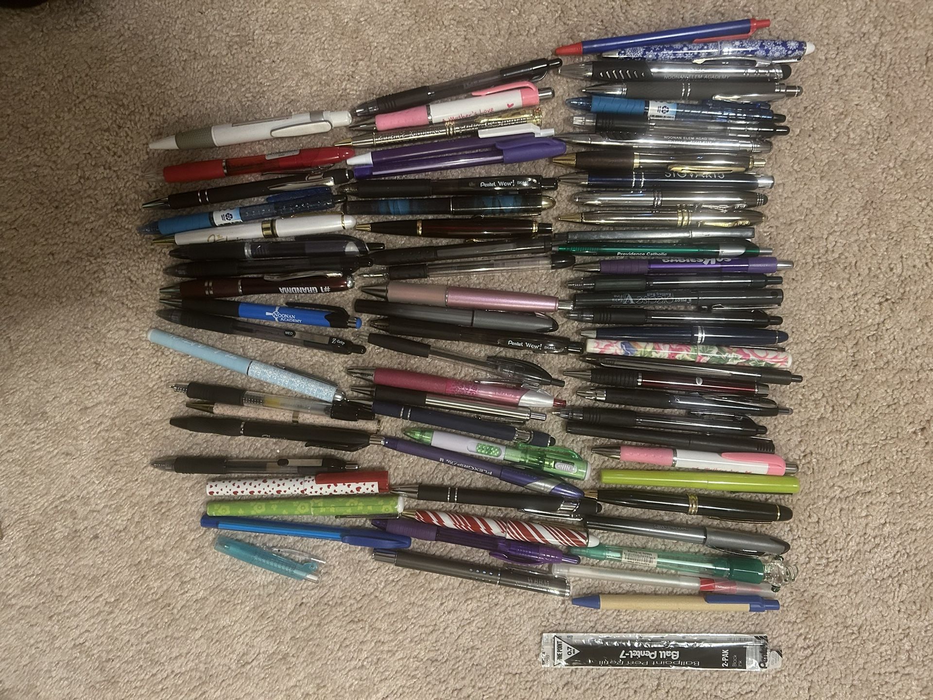 Huge Lot of Misc. Office, School, or Personal Supplies: 75+ Pens, 25 ...