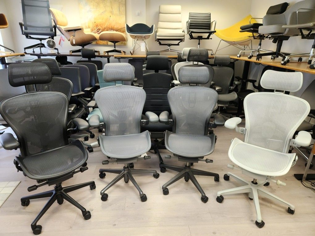 BRAND NEW HERMAN MILLER REMASTERED AERON AND CLASSIC AERON SIZE A-B-C ...