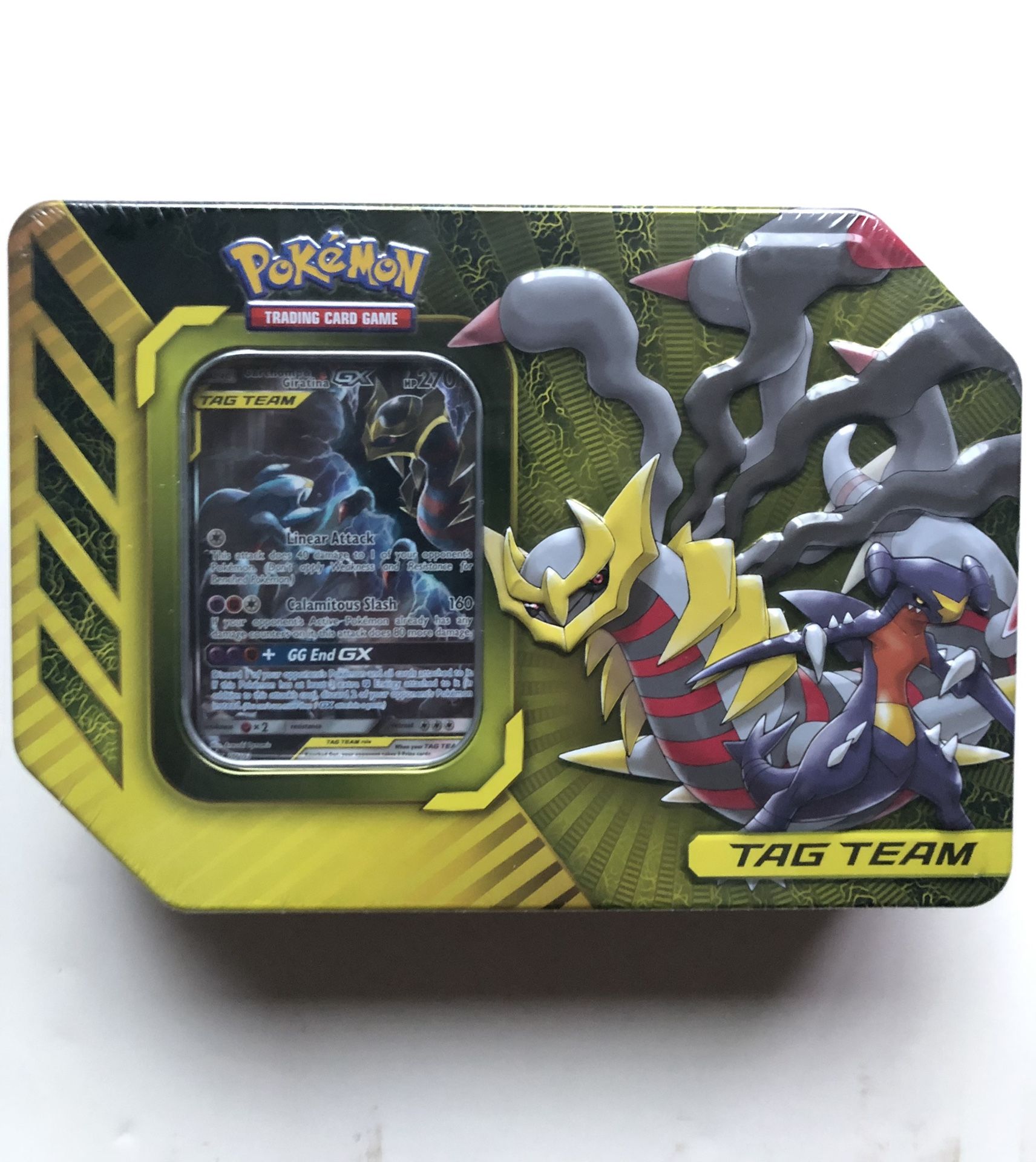 Pokémon Tag Team GX Garchomp & Girtana Tin Factory Sealed for Sale in ...