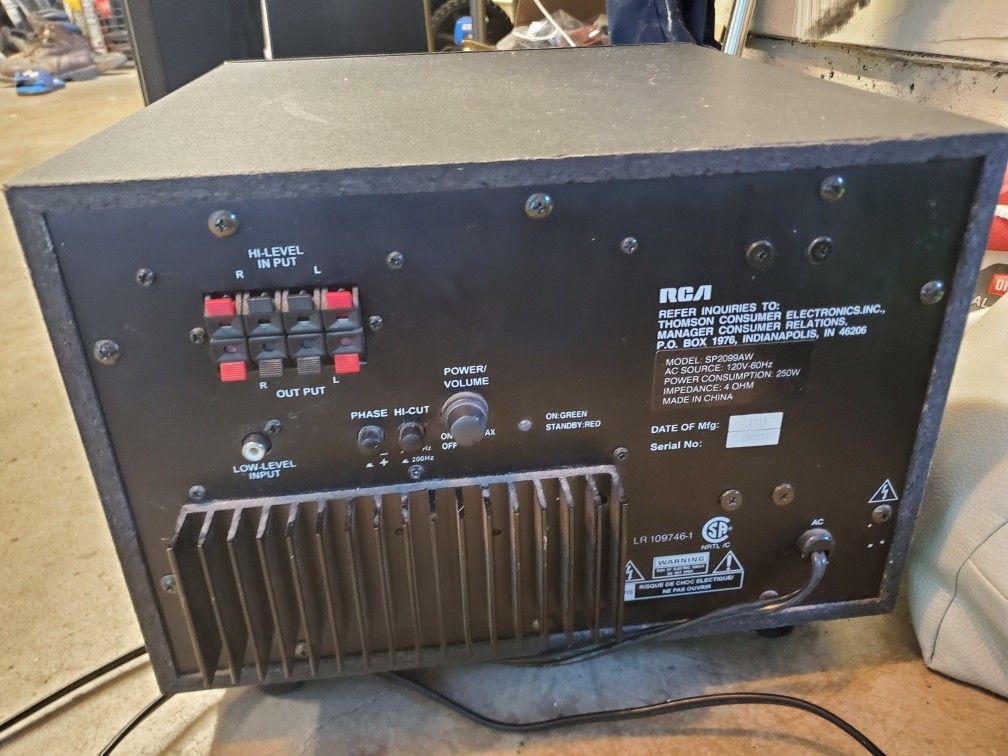 Rca sp2099aw 250 watt subwoofer for Sale in Battle Ground, WA - OfferUp