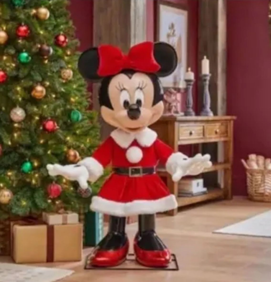 Disney 4 ft. Animated Holiday Minnie Mouse Home Depot -Christmas ...