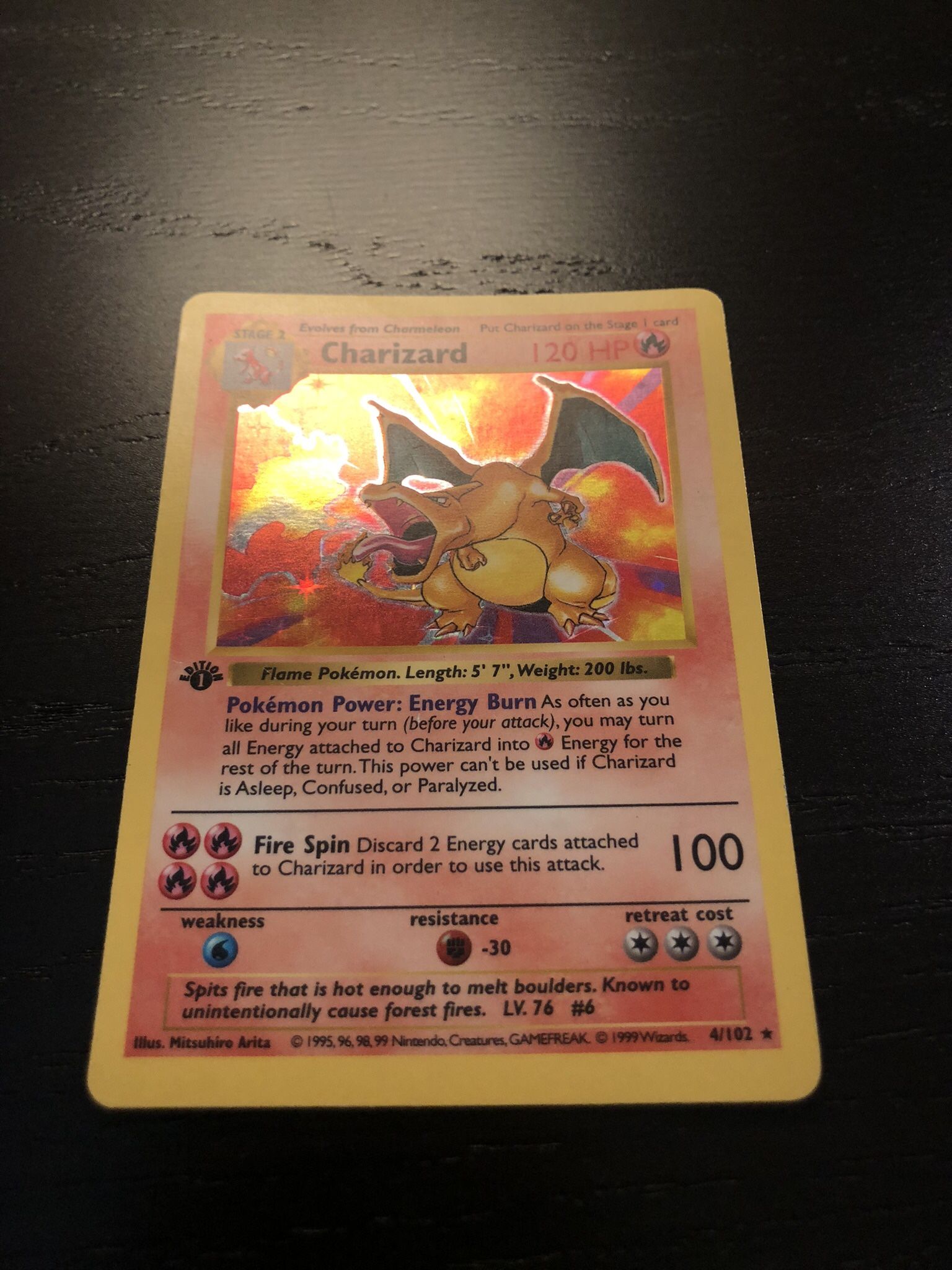 1ST EDITION CHARIZARD 4/104 #4 HOLO SHADOWLESS BASE SET POKEMON 1999 ...