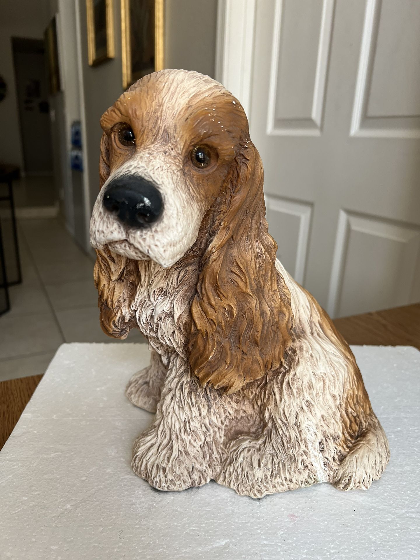 Vtg 1988 Chalkware Universal Statuary Corp Cocker Spaniel Dog Statue ...