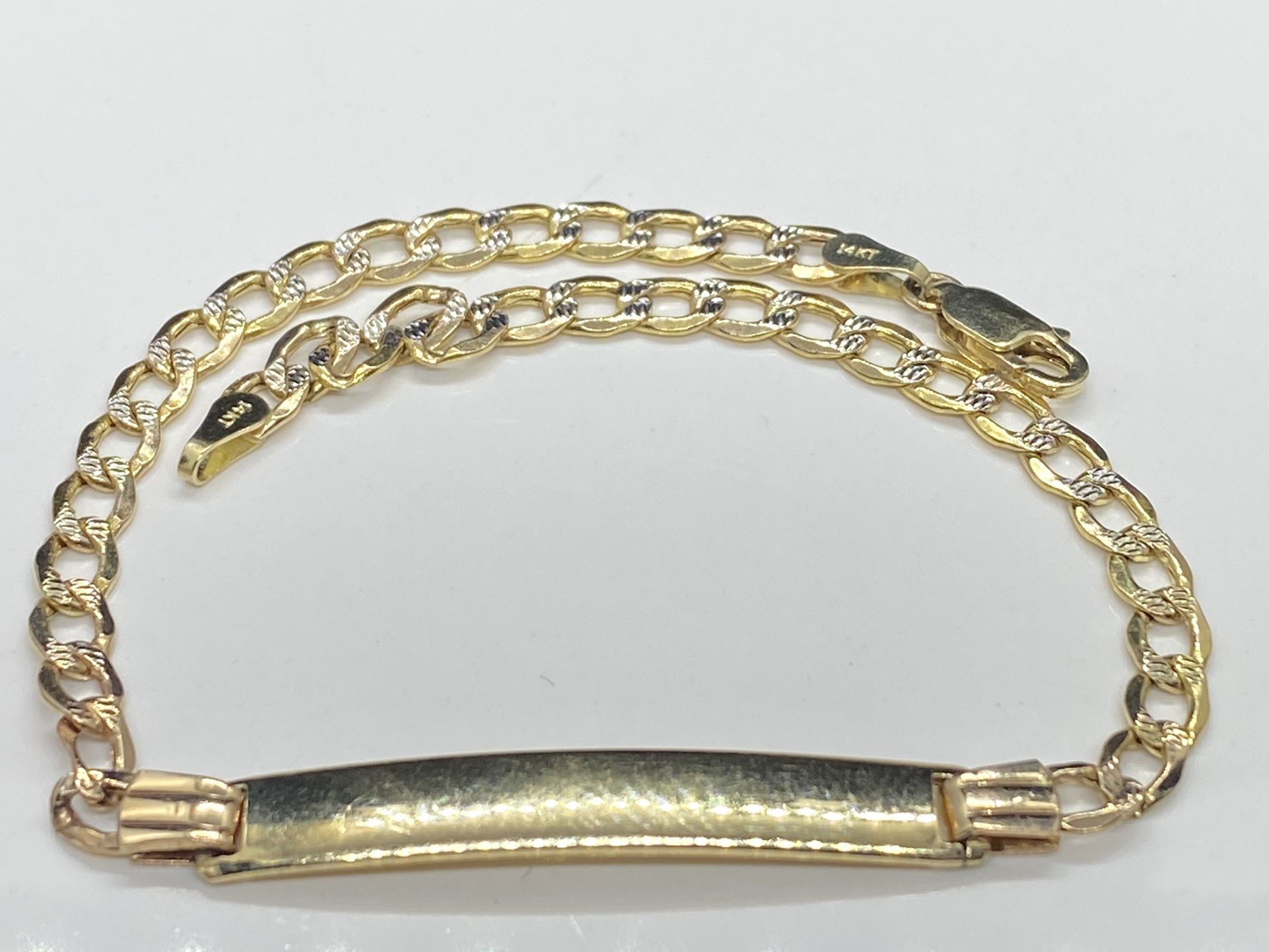 Oro Solido 14k Linda Pulsera Con Su Placa Jewelry & Accessories