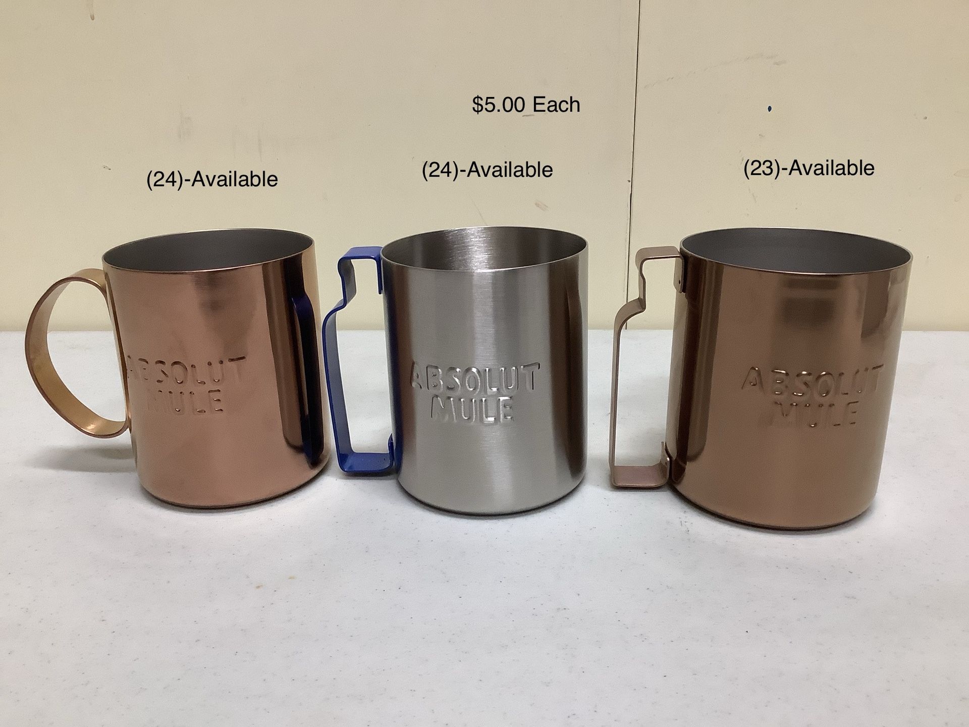 Absolut Metal Moscow Mule Mugs “Brand New” (Each) for Sale in El Paso ...