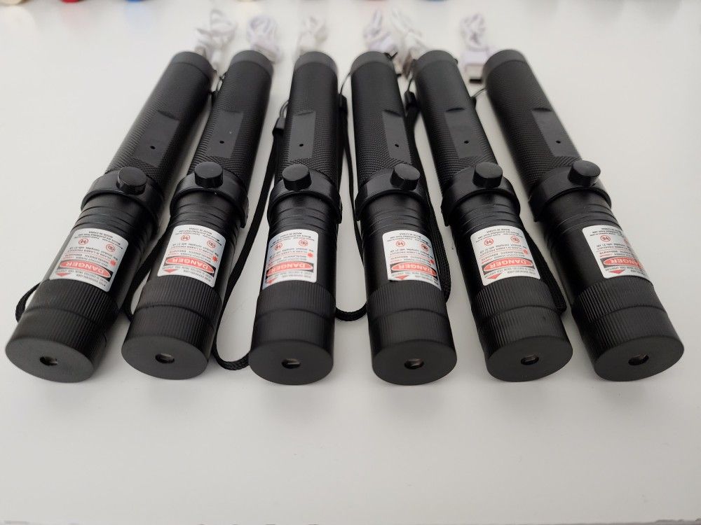 6pcs 303 USB Red Visible Beam L. Pointer Pen Focus/Zoom Light for Sale ...