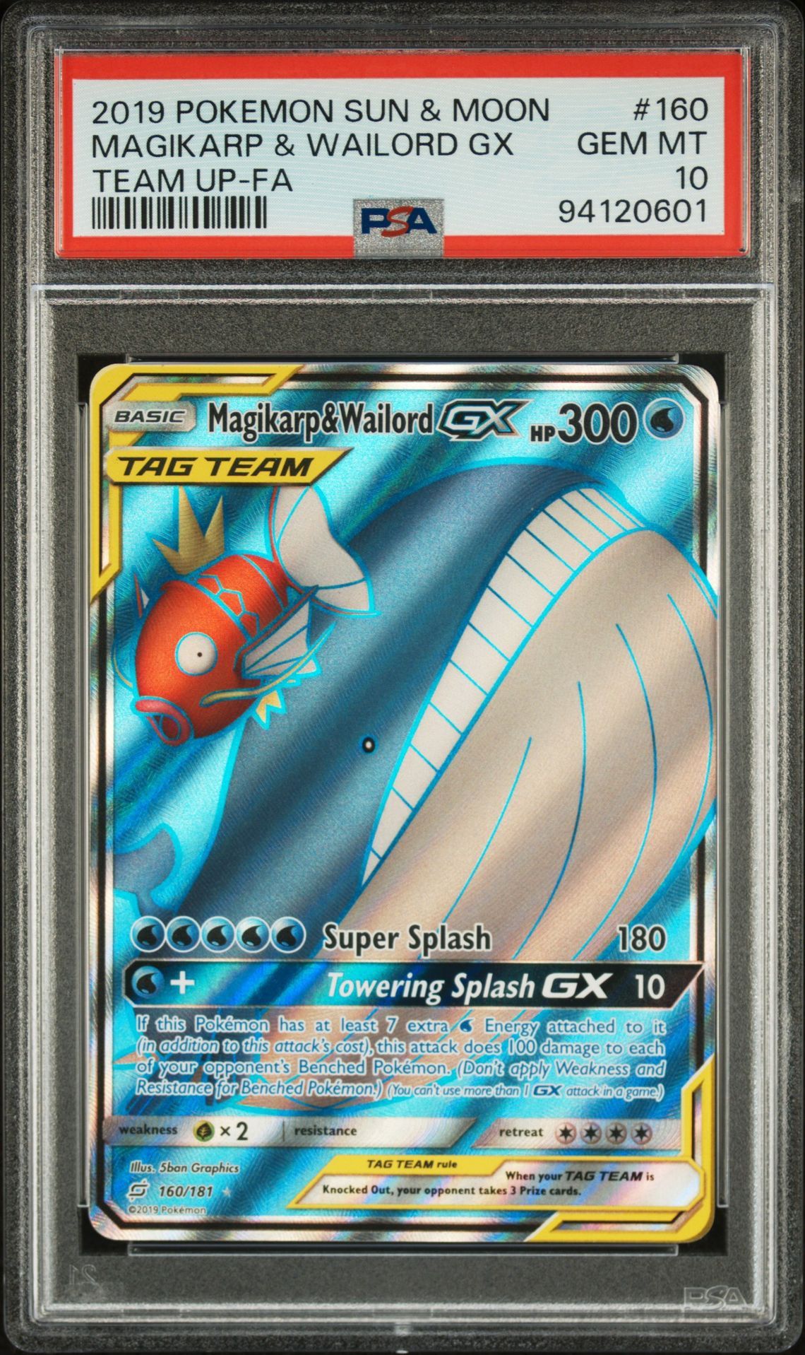 Pokemon Sun & Moon Team Up Magikarp Wailord GX 160/181 PSA 10 for Sale ...