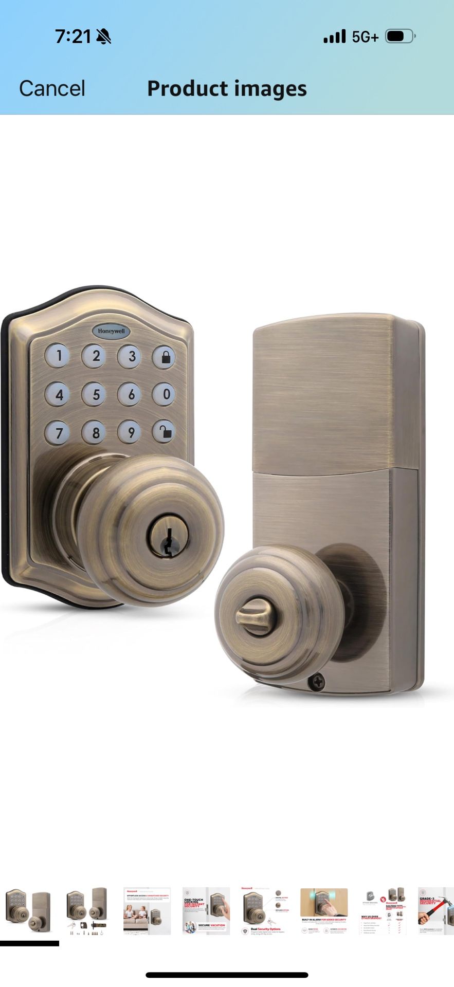 Honeywell Safes & Door Locks - Keyless Entry Smart Electronic Door Knob Lock with Digital Keypad ...