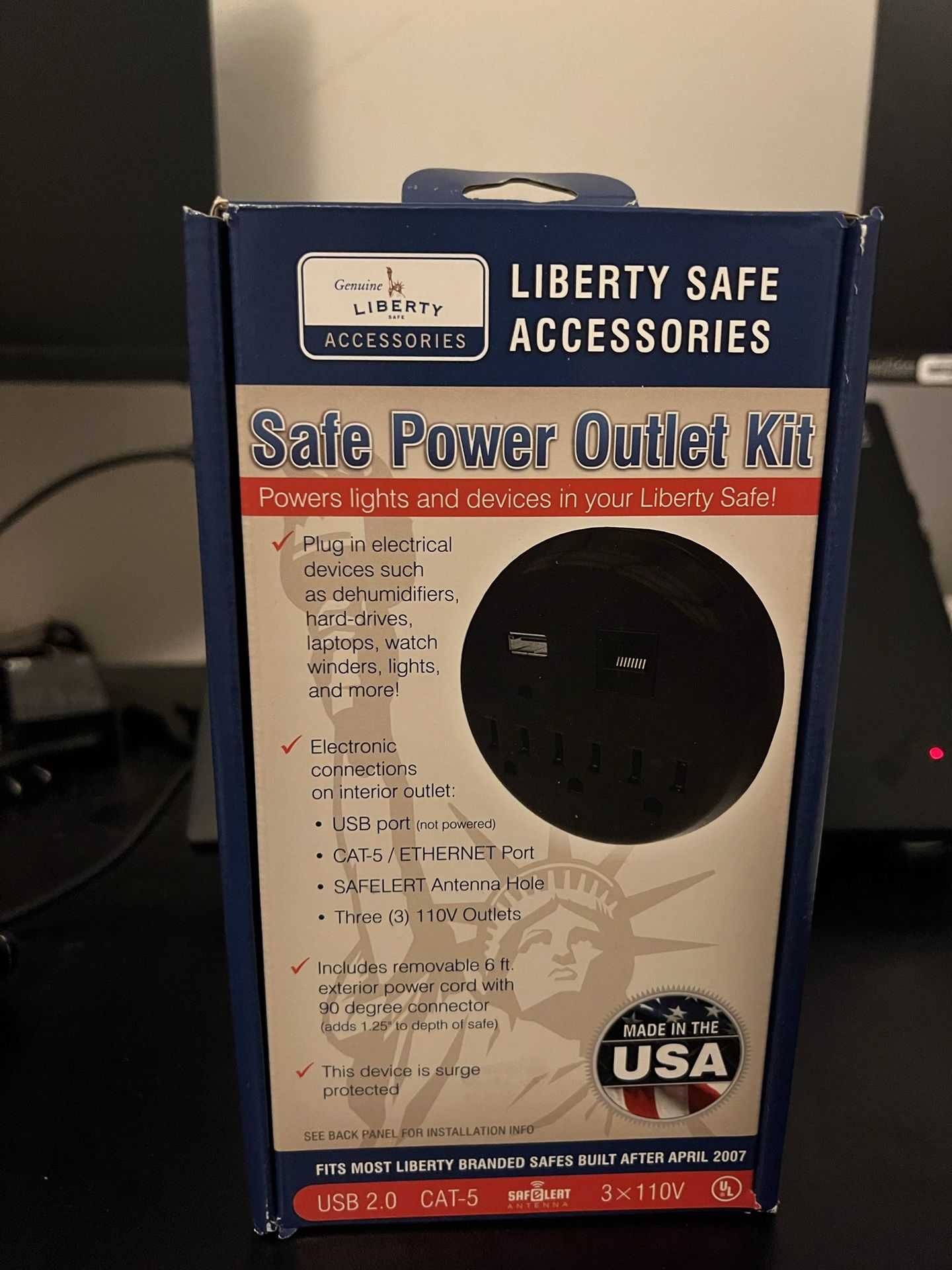 Liberty Safe Power Outlet Kit for Interior Safe Accessories with USB ...