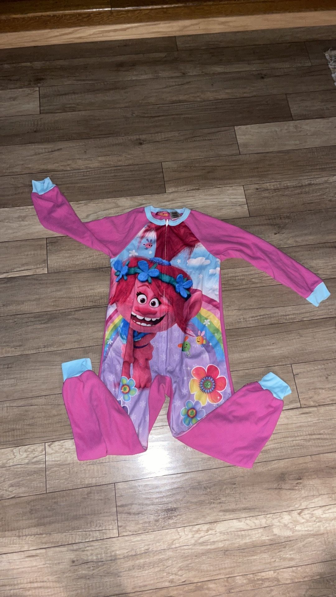Dreamworks Trolls Little Girls Pink Onesie Sleepwear Pajamas Pj’s Size ...