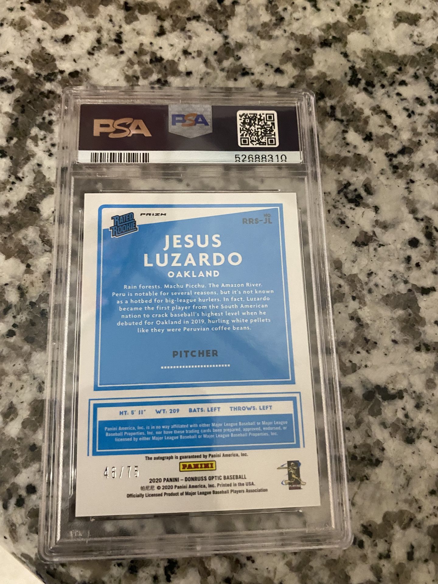 2020 Donruss Optic Jesus Lazardo Rated Rookies Signature Blue