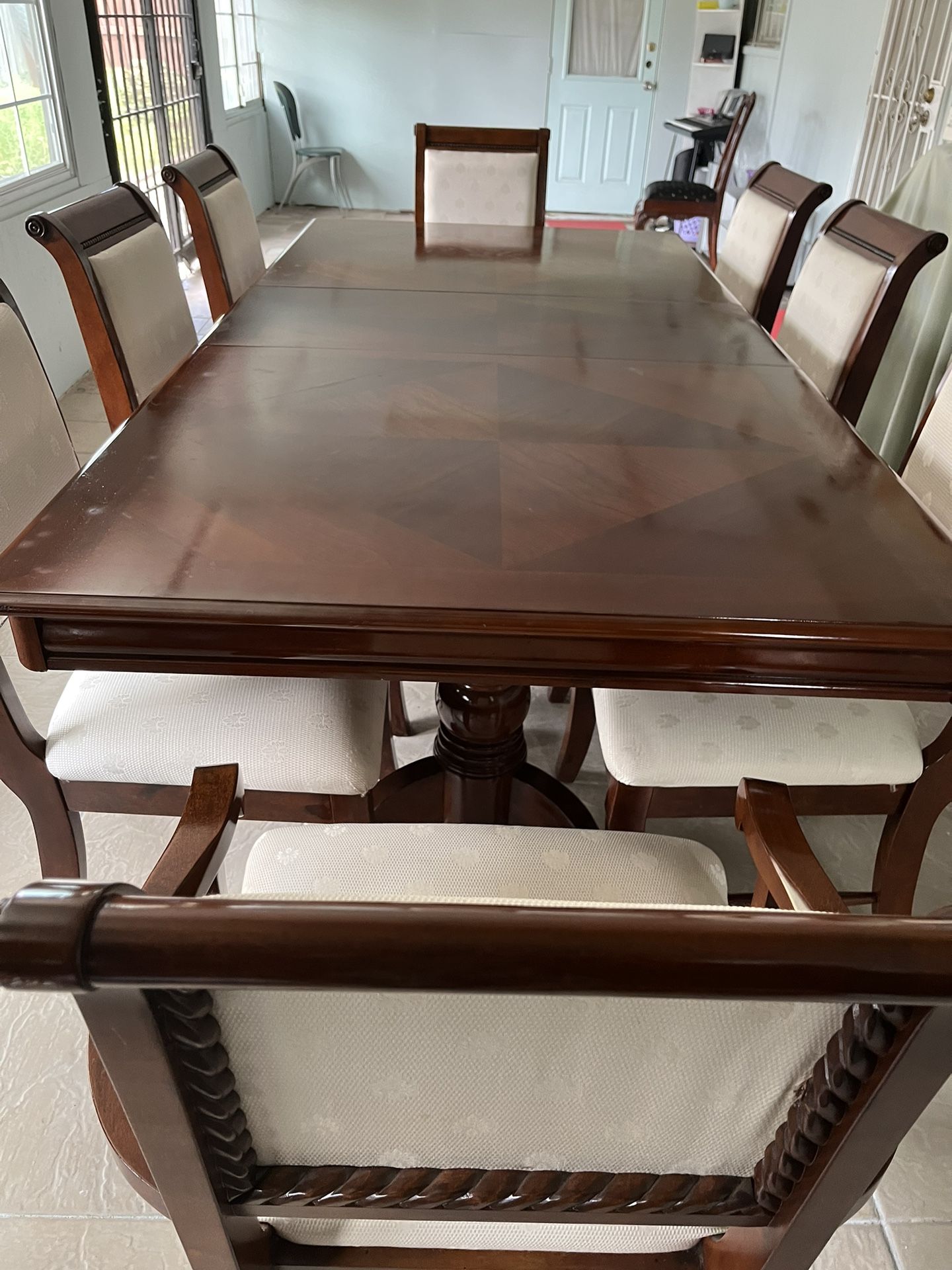 Cherry Dining table with 8 chairs. Very good Condition like New. Table ...