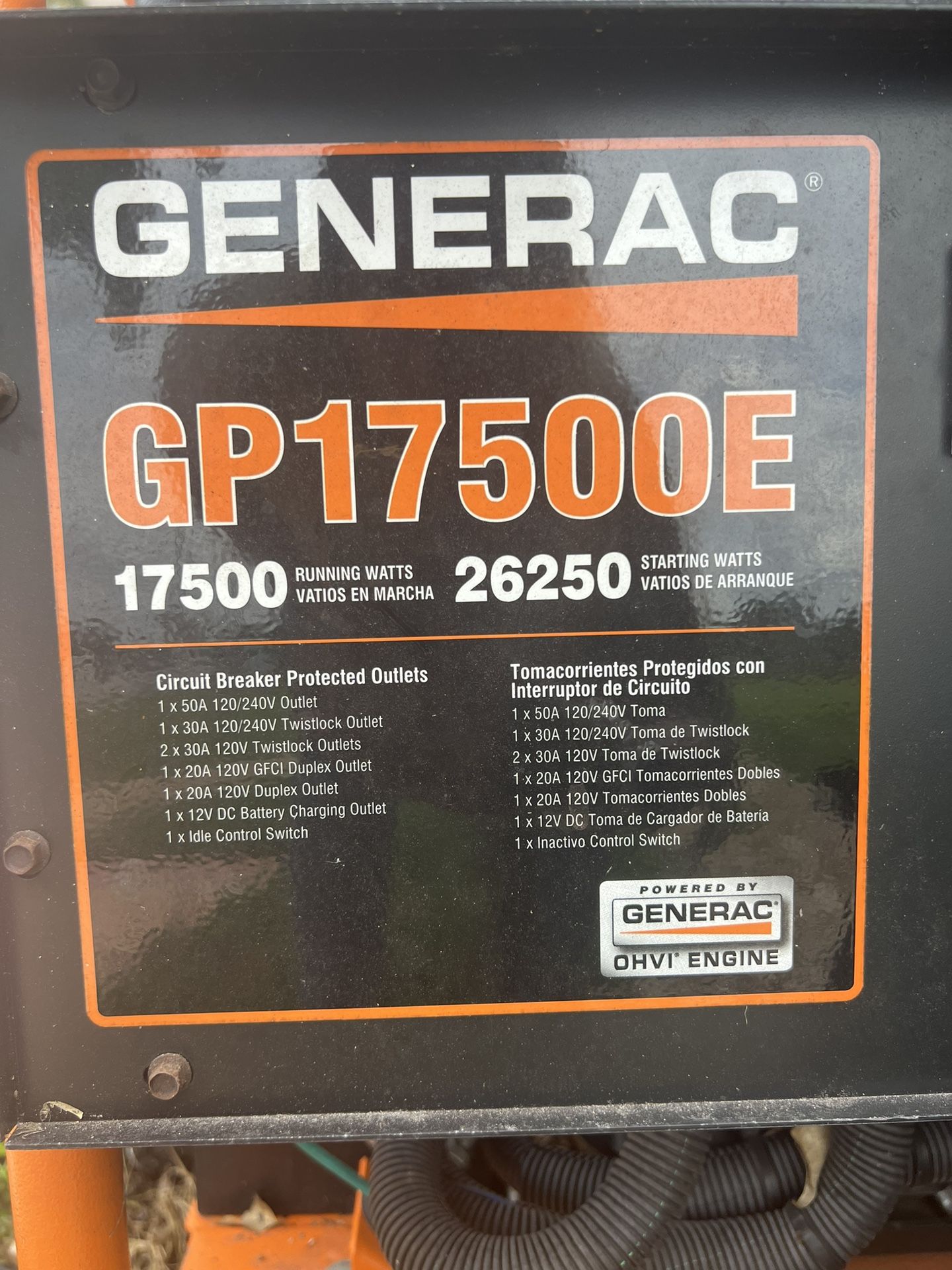 Generac GP17500E/26250W Gas Electric Start for Sale in Pompano Beach ...