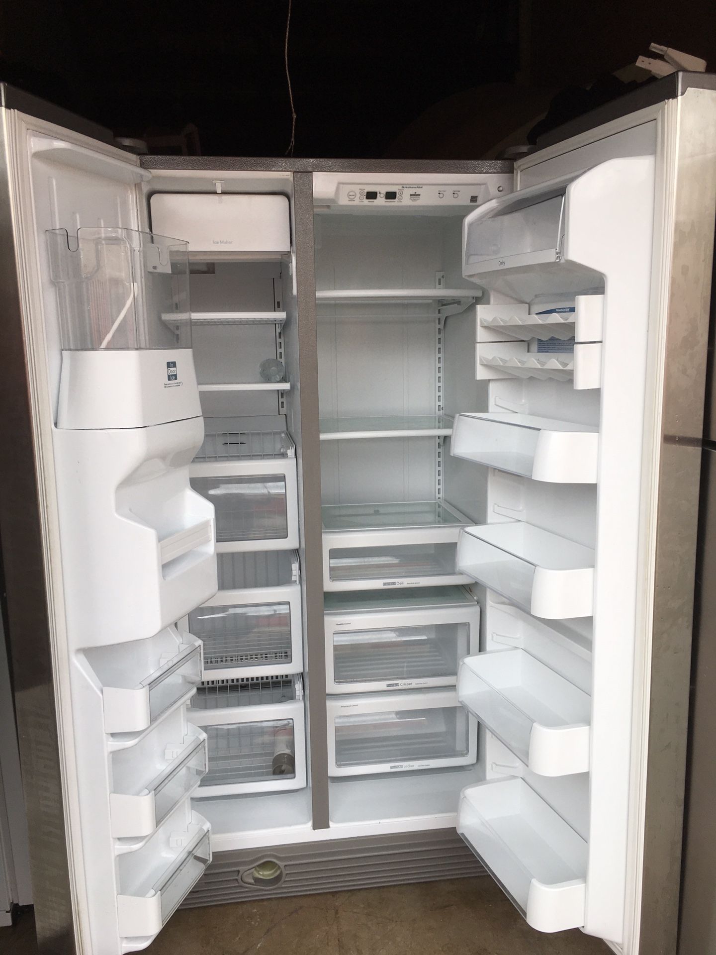 KitchenAid stainless steel double door refrigerator $499 pick up in ...