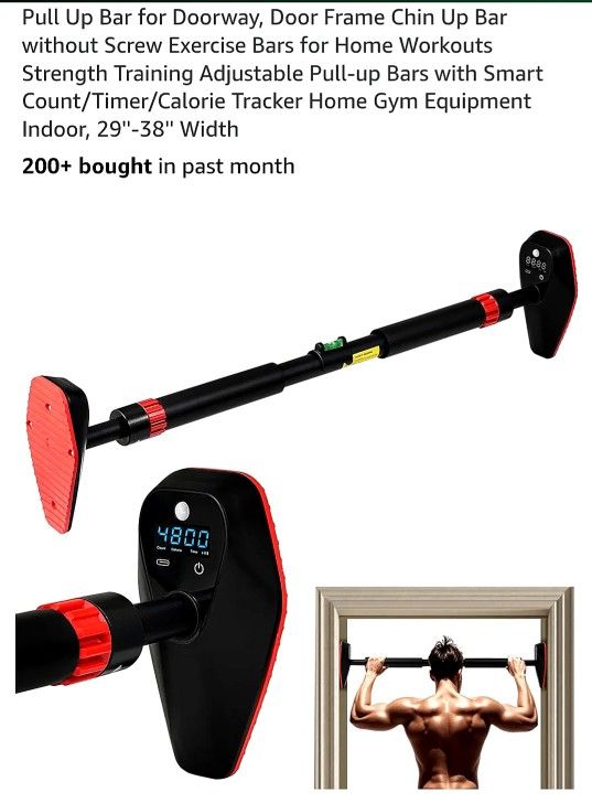 Pull Up Bar for Doorway, Door Frame Chin Up Bar without Screw Exercise ...