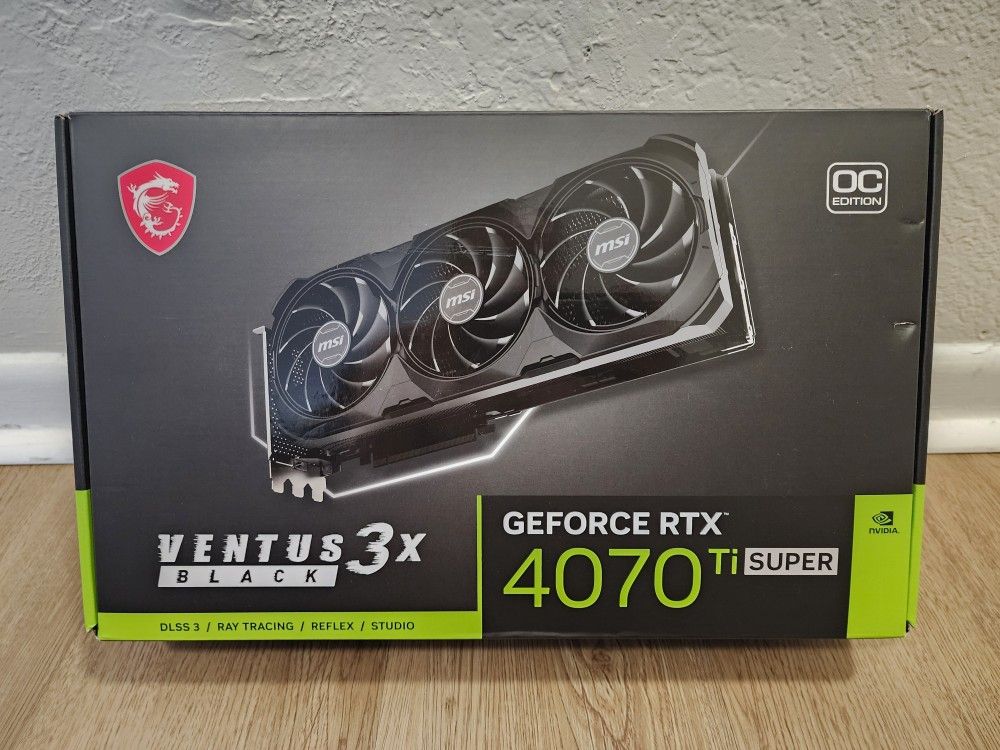 MSI RTX 4070 Ti Super 16gb Ventus 3x Black OC - OPEN BOX for Sale in ...