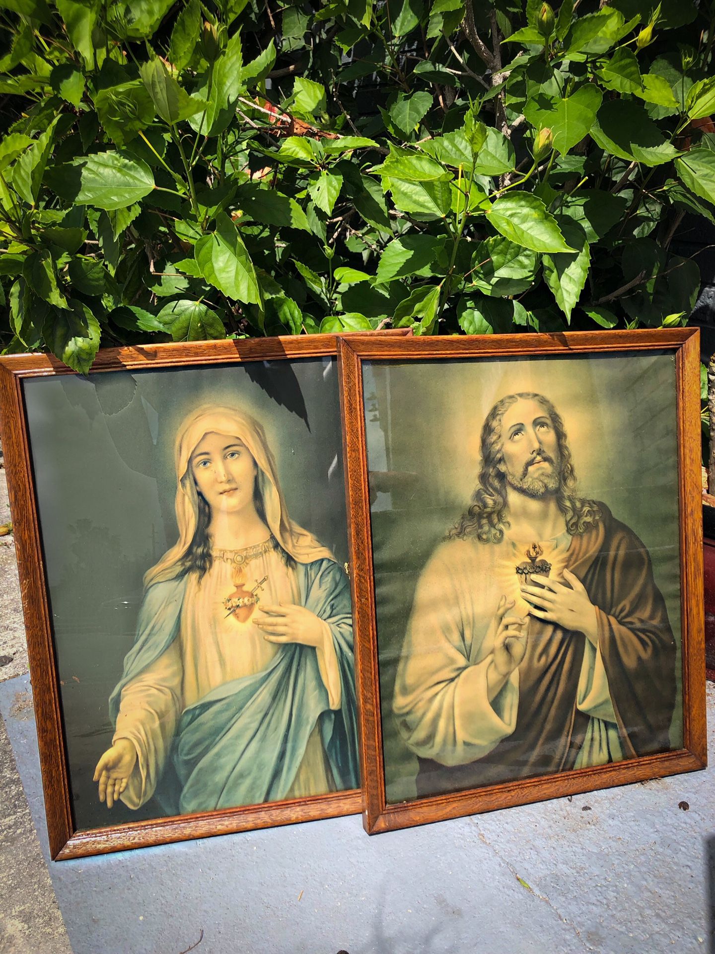Antique Vintage Religious Jesus Virgin Mary Lithograph for Sale in Fort ...