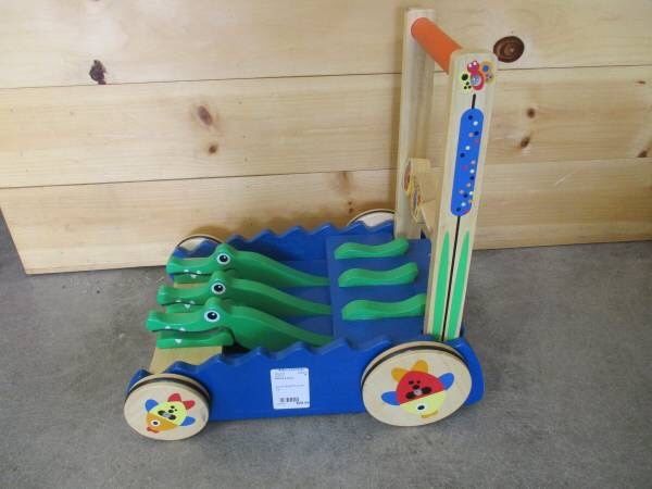 melissa and doug wood push toy walker alligator crocodile for Sale in ...