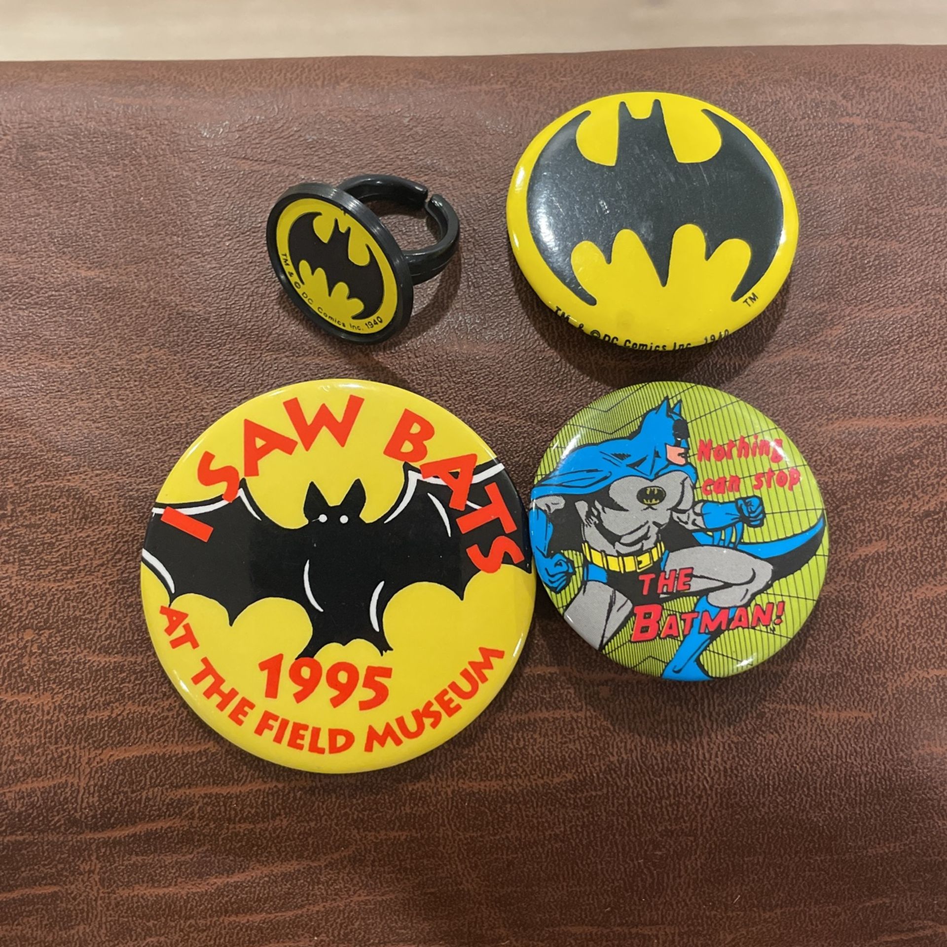 Vintage 1990S Batman Pins & Ring, And Chicago Field Museum Bat Pin for ...