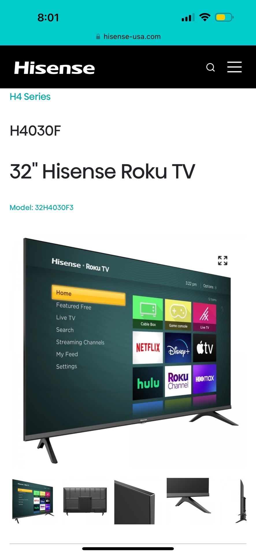 32” Hisense Roku TV for Sale in Bellflower, CA - OfferUp