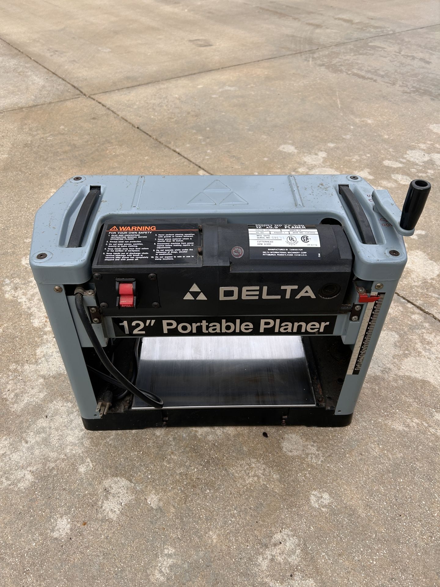 Delta 12” Portable Planer No. 22-540 12”x5.9” 120V Phase 1 15A for Sale ...