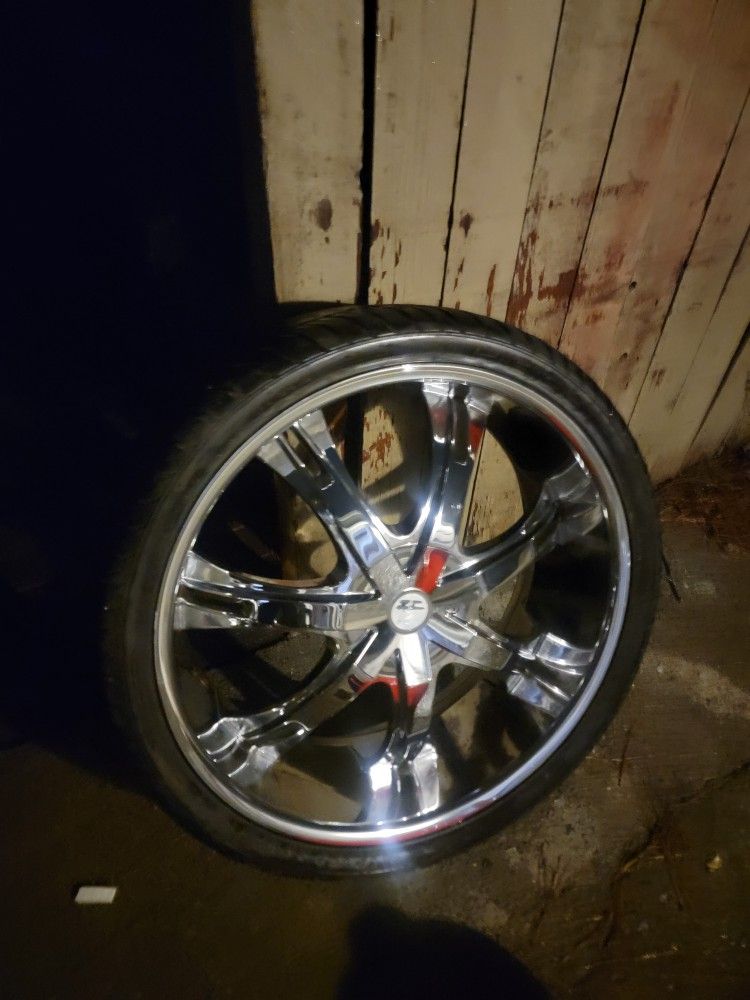 26 Inch Rims 6 Lug Universal 6x139.7 Chevy & 6x135 Ford On (4) Gd 305 ...