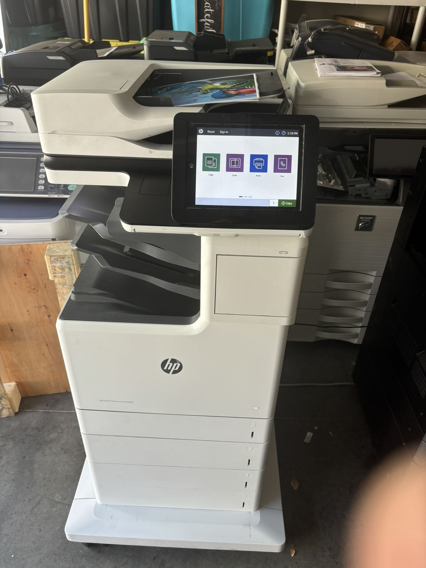 Hp Color Laser jet Enterprise Flow MFP M681z Copier/printer/scan for ...
