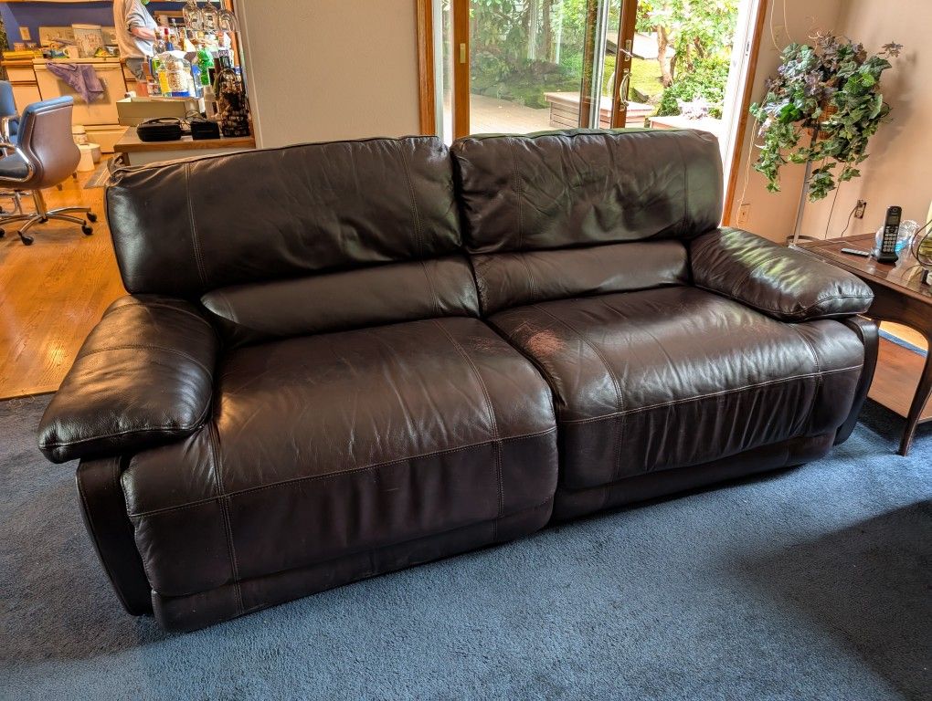 ESTATE SALE includes Leather Leggett Platt Push Button Power Reclining ...