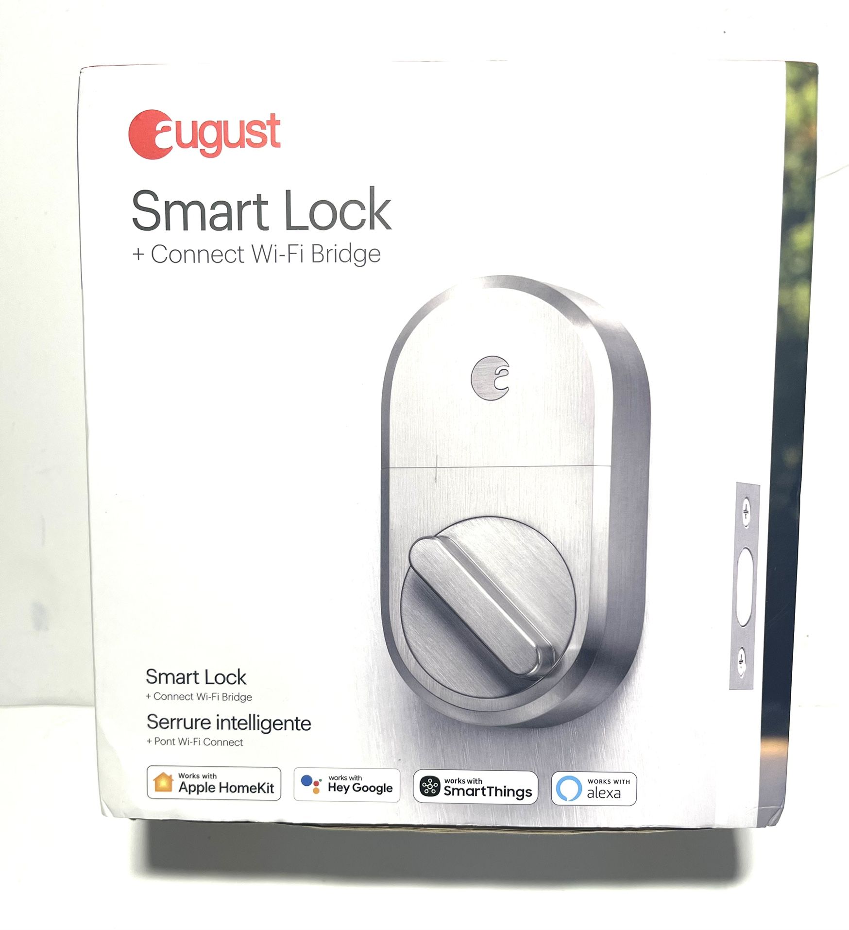 August Smart lock + Connect Wifi Bridge 3rd Gen. (Nickel,Bundle) ASL-3B ...