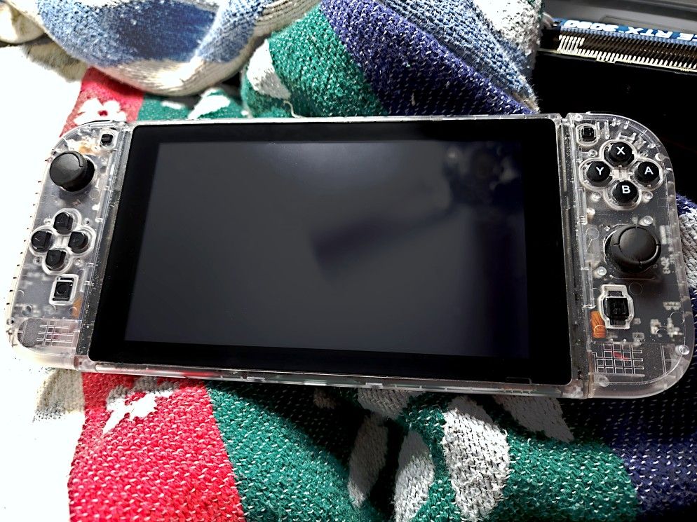 Custom CFW Nintendo Switch Atomic Clear Shell *With Custom Frimware and ...