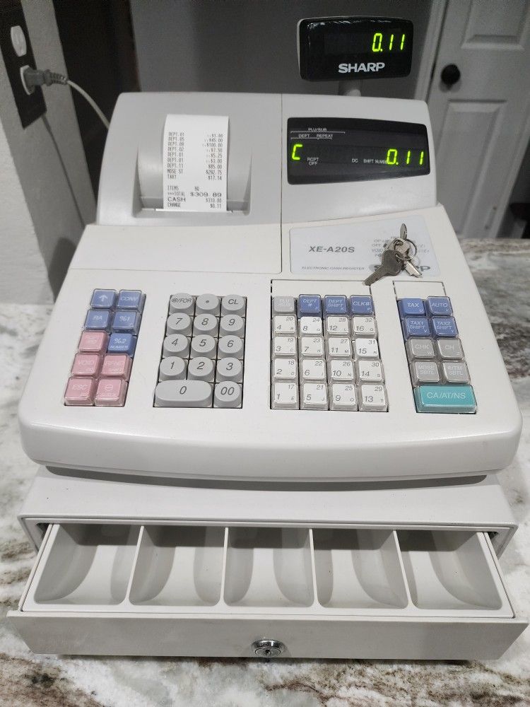 Sharp XE-A20S Cash Register With Keys for Sale in Desoto, TX - OfferUp