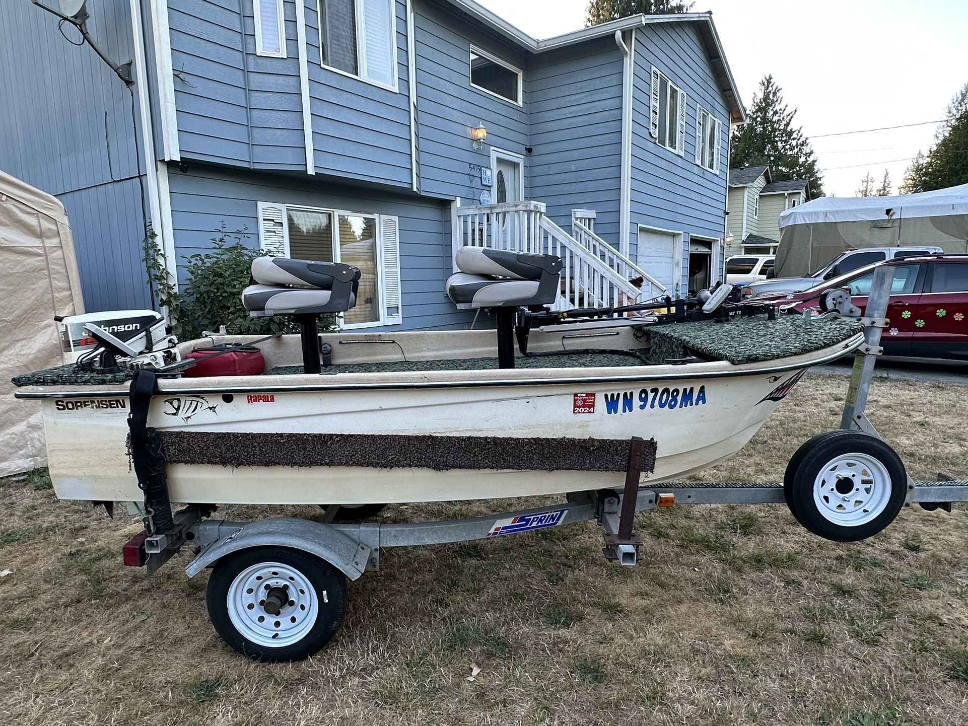 Sorensen bass boat with Trailer for Sale in Bonney Lake, WA - OfferUp