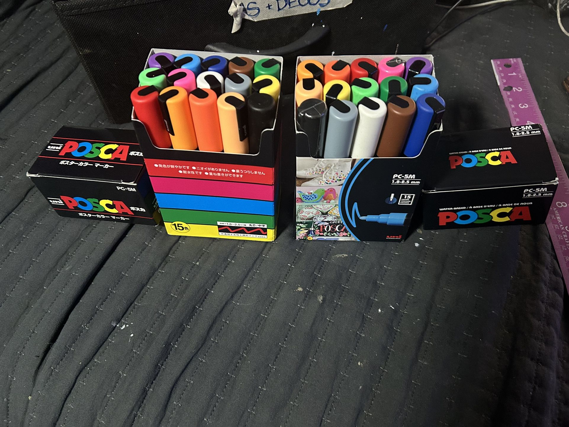BRAND NEW IN ORIGINAL BOX Lot of 2 box of 15 Posca Paint Markers PC-5M ...