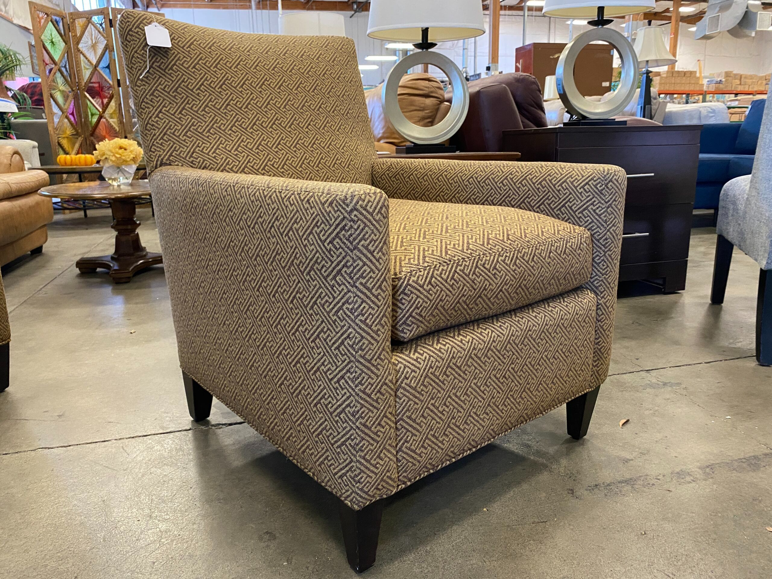 CRATE & BARREL Brown Geometric Pattern Arm Chair for Sale in Seatac, WA ...