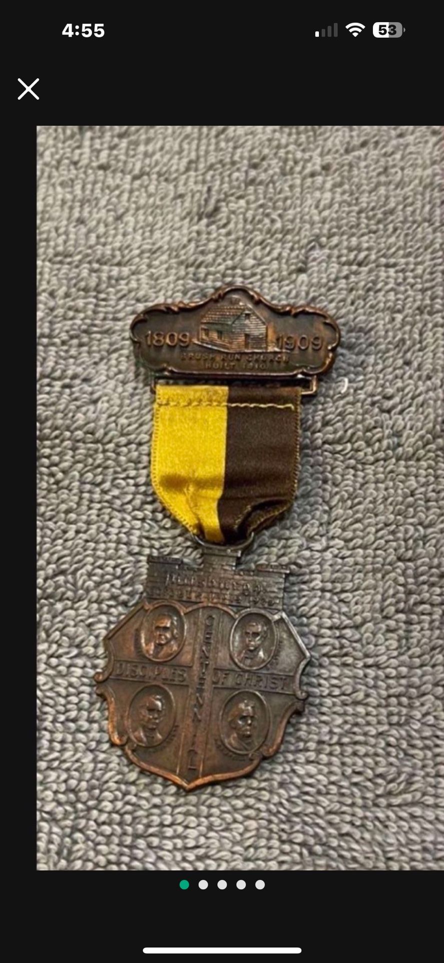 ANTIQUE 1909 BRUSH RUN CHURCH. MEDAL for Sale in San Bernardino, CA - OfferUp