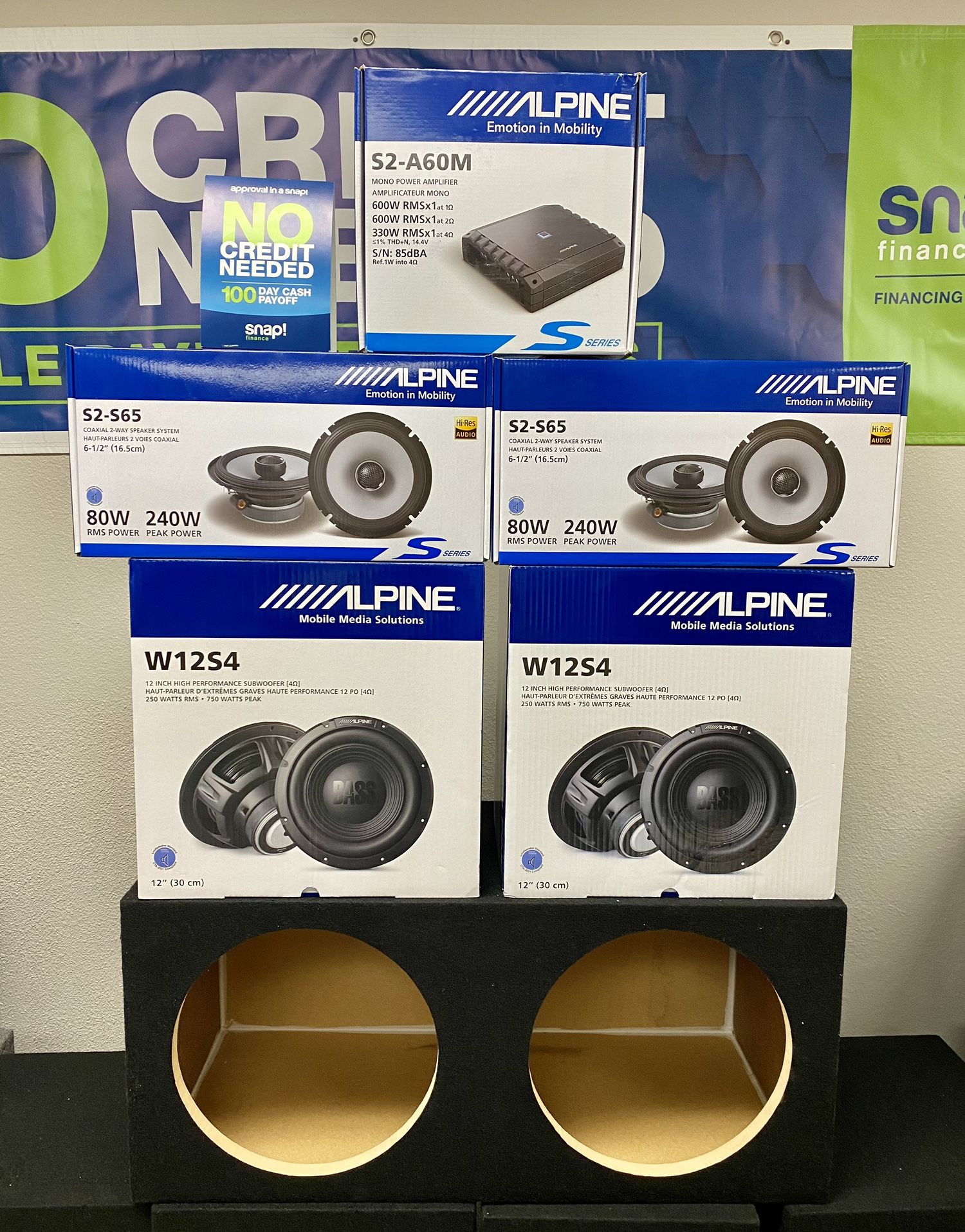 New (2) 12” inch Alpine Bass Line Series Subwoofers + Alpine Bass ...
