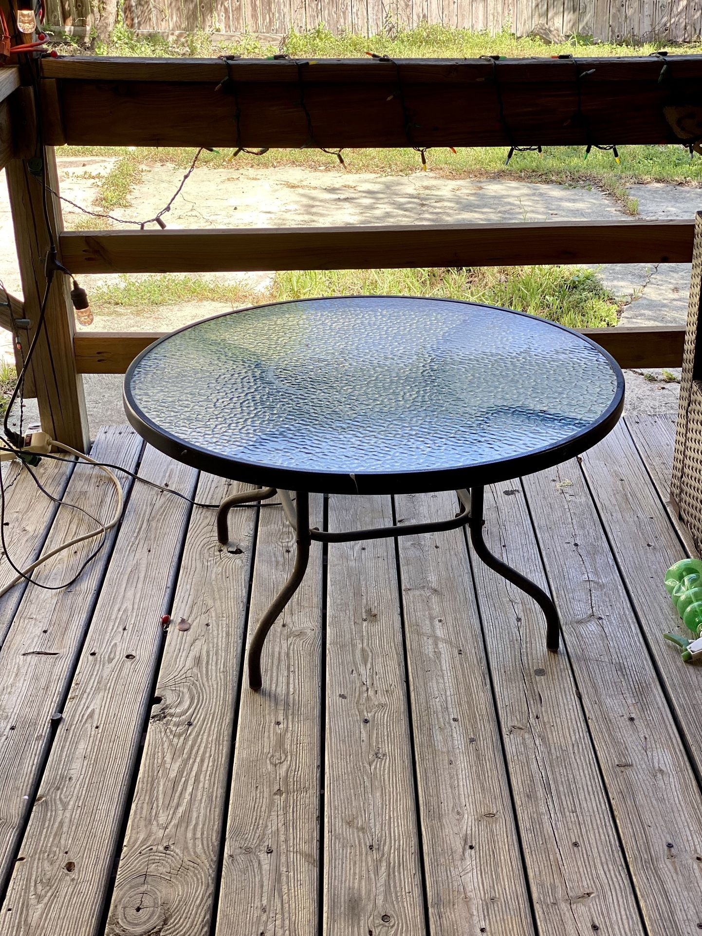 Large Tempered Glass, Round Patio Table for Sale in San Antonio, TX ...