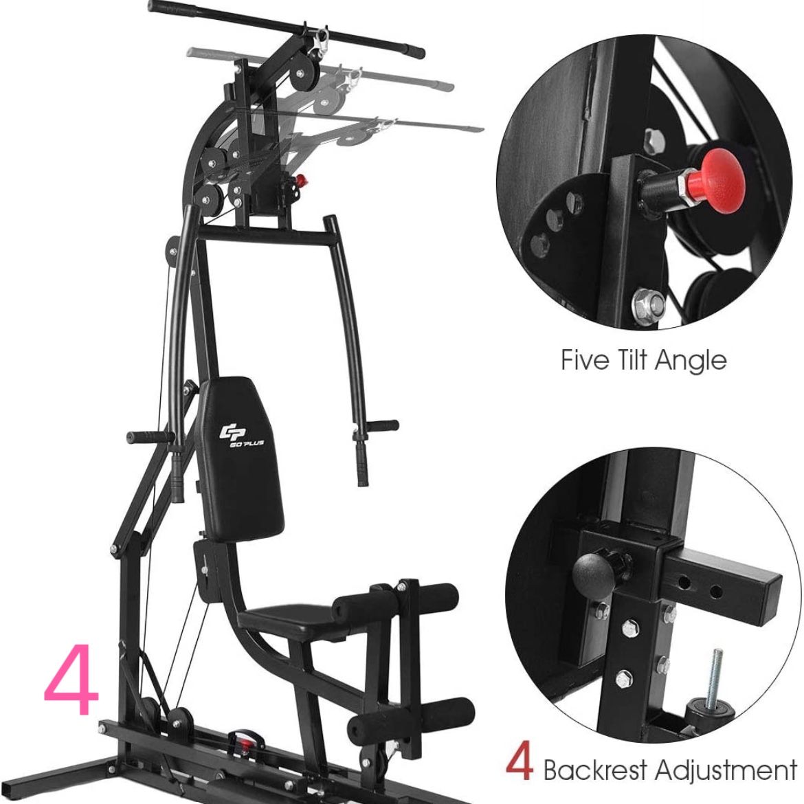 Goplus Multifunctional Trainer Home Gym Station Workout Machine for ...