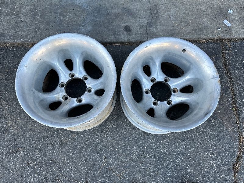 Two 6 lug 15x10 inch aluminum rims. Chevy, Toyota, Nissan -T05972 for ...