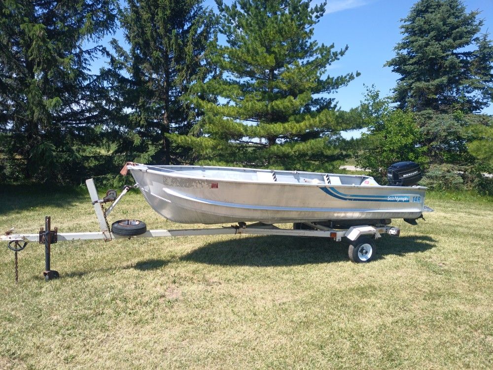 Sea Nymph 14r Aluminum Boat Mercury 20 Motor for Sale in Cortland, IL ...