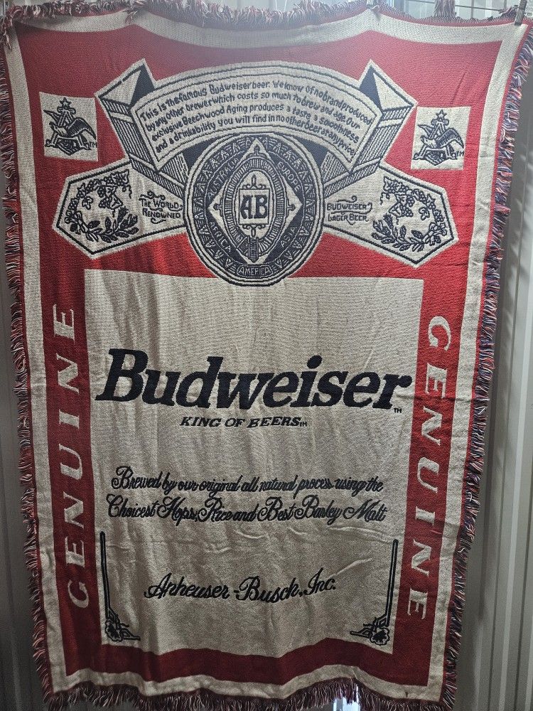 Vintage 1990's Budweiser Fringed Rug 46x68 Hard To Find for Sale in ...