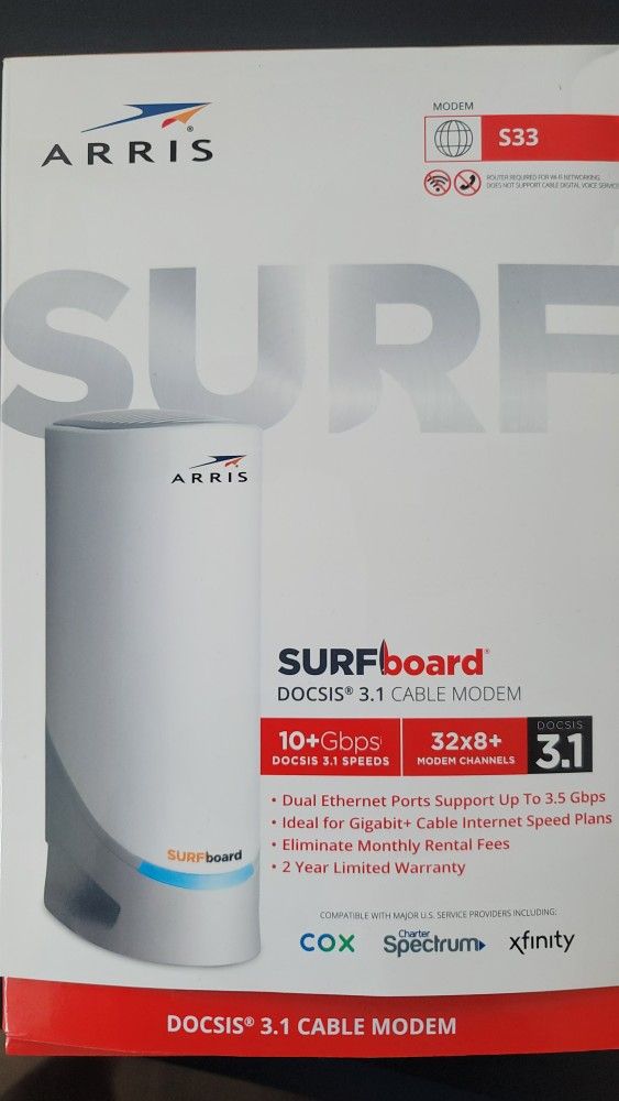 Surfboard DOCSIS 3.1 - S33 Modem. for Sale in Austin, TX - OfferUp