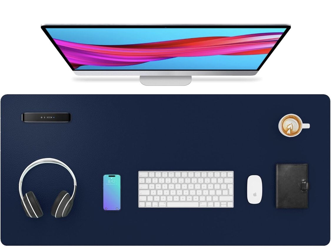 Aothia Leather Desk Pad Protector, Mouse Pad, Office Desk Mat, Non-Slip ...