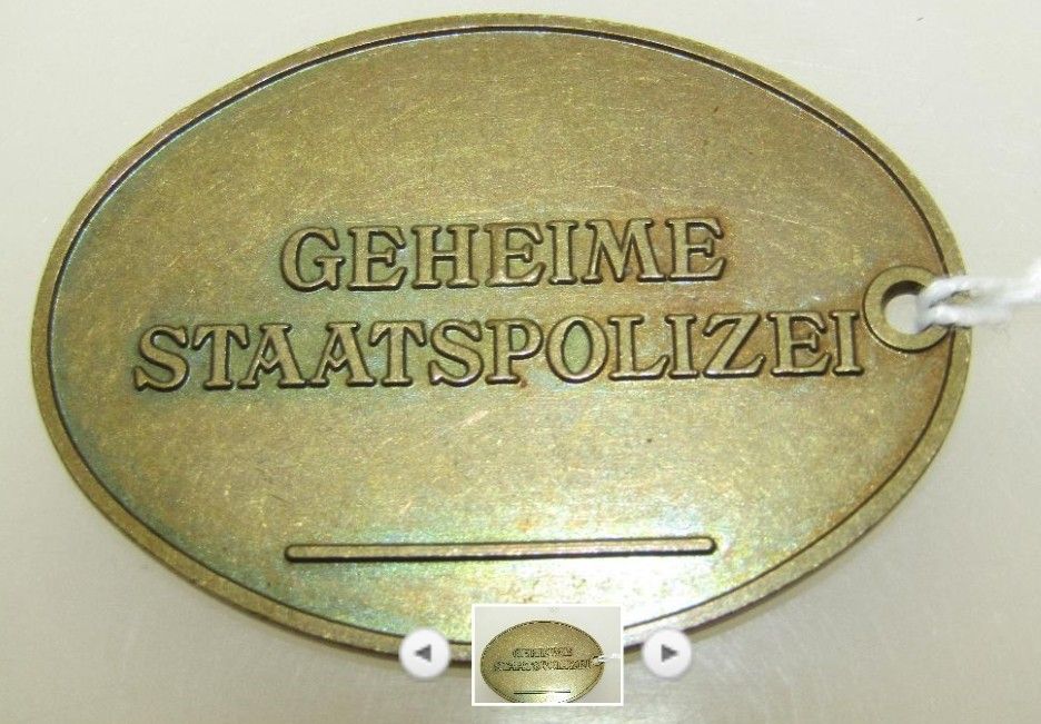 Geheime Staatspolizei Id Tags
