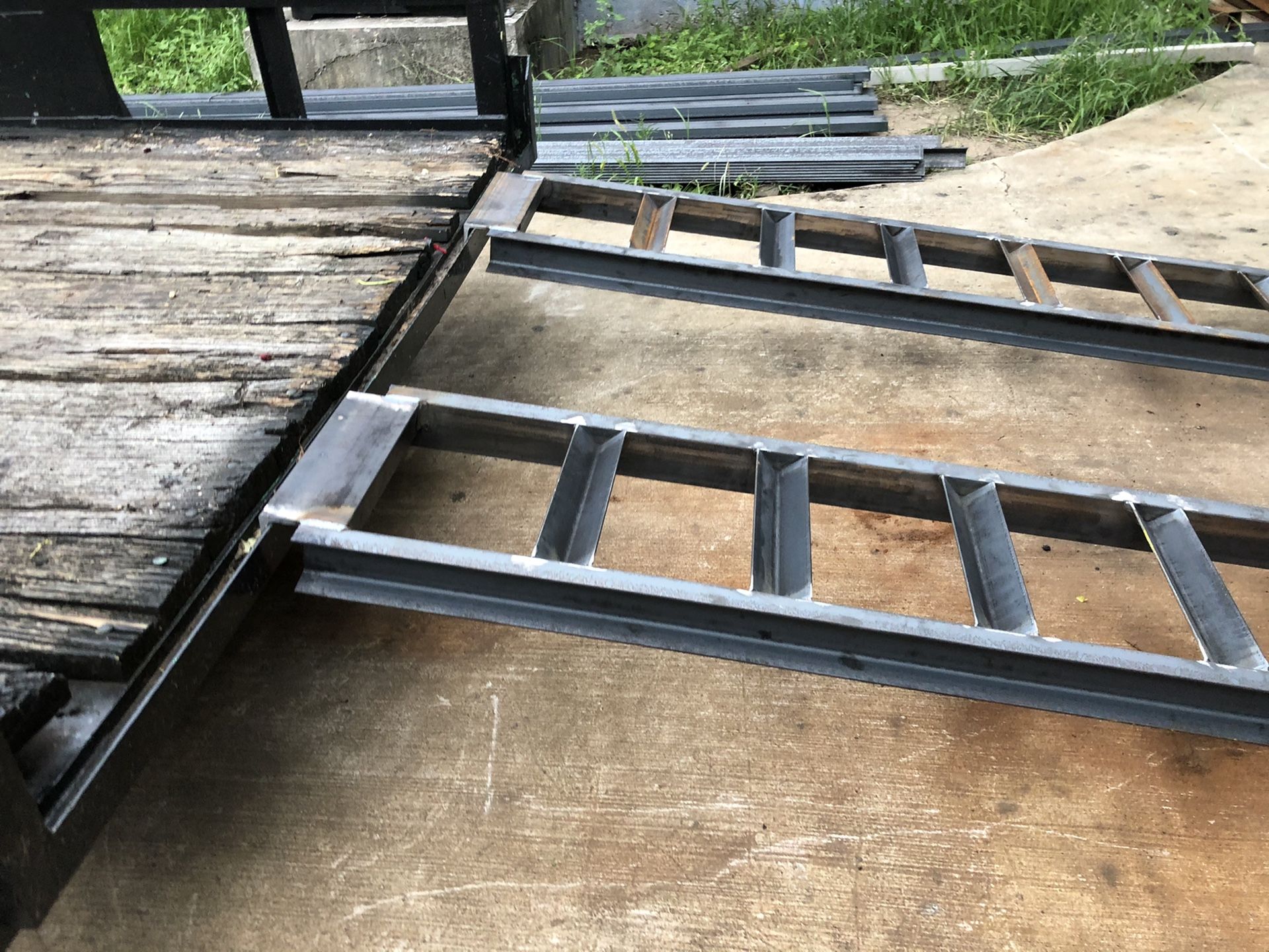 Pair Heavy-Duty Steel Loading Ramps for Hotshot/Flatbed/Gooseneck ...